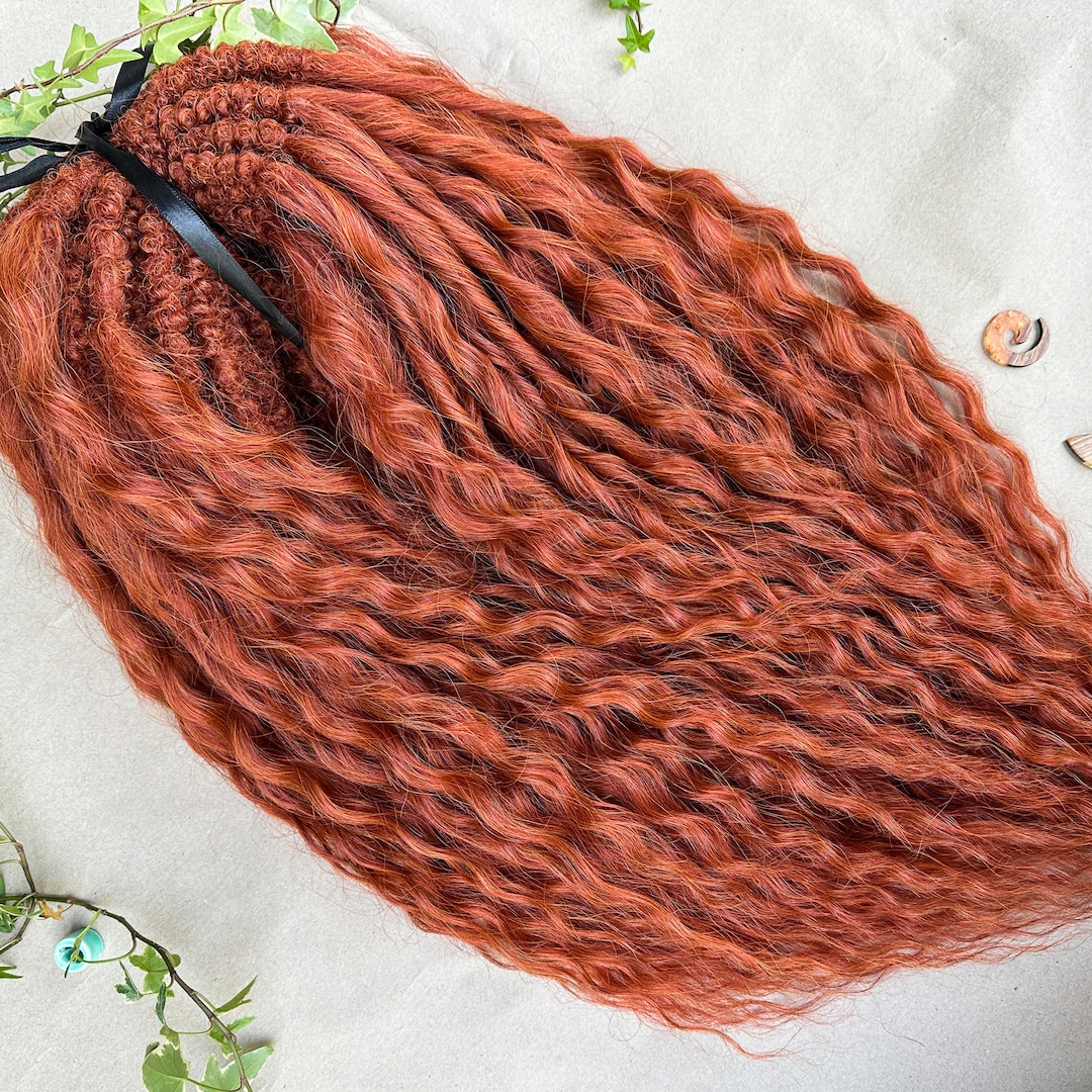 Copper Curly Locks Double Ended, Long Wavy Mermaid Hair Extensions ...
