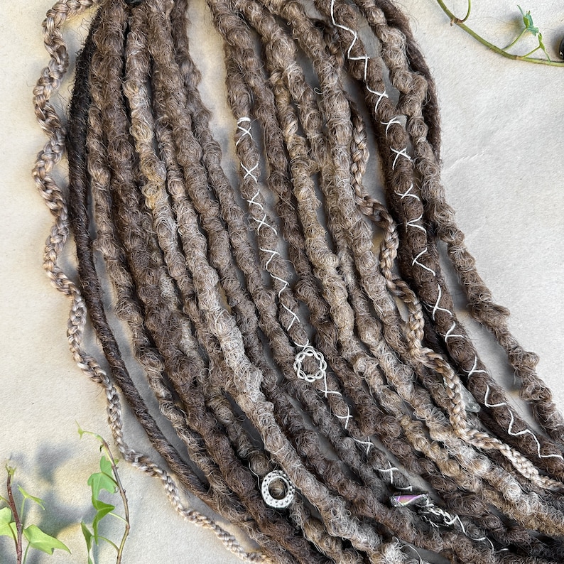Ash Brown Synthetic Dreadlock Extensions, Double Ended Faux Locs - Etsy