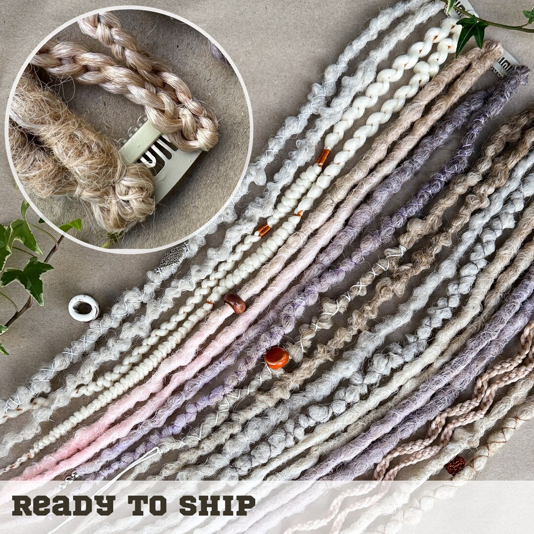 Clip in Braids & Dreadlock Extensions, Unicorn Synthetic Dreads on Hair ...