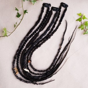 Set of 5 Clip-in Dreadlocks and Braids, White Blonde to Black Synthetic ...