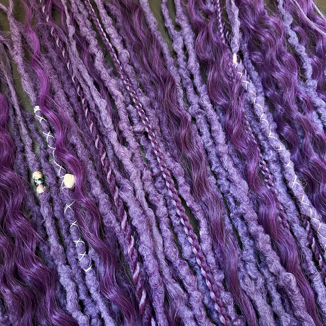 Purple Braid in Dreads, Synthetic Double or Single Ended Dreadlock ...