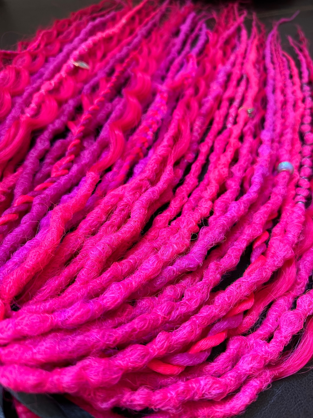 Burning Man, Pink Dreadlocks, Magenta Pink Dreads, Fuchsia Double Ended ...