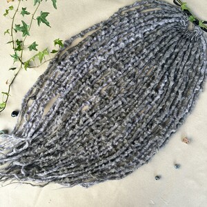 Ashy Dreadlock Extensions SE or DE, Textured Silver Single or Double ...