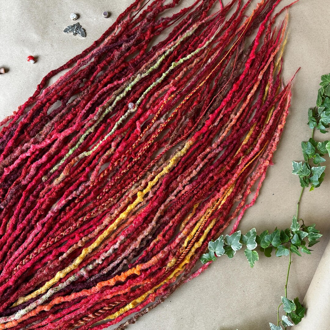 Red Dreads, Bright Dreadlocks, Burgundy Locks, Coral Hair Extensions ...