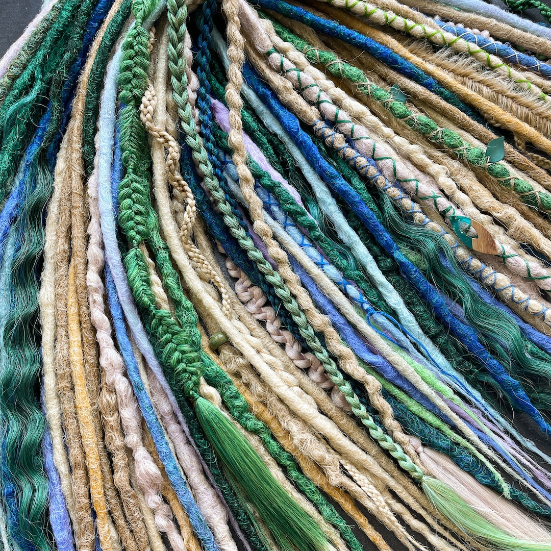 Crochet Synthetic Dreadlocks DE SE, Custom Blue and Green Braid in ...
