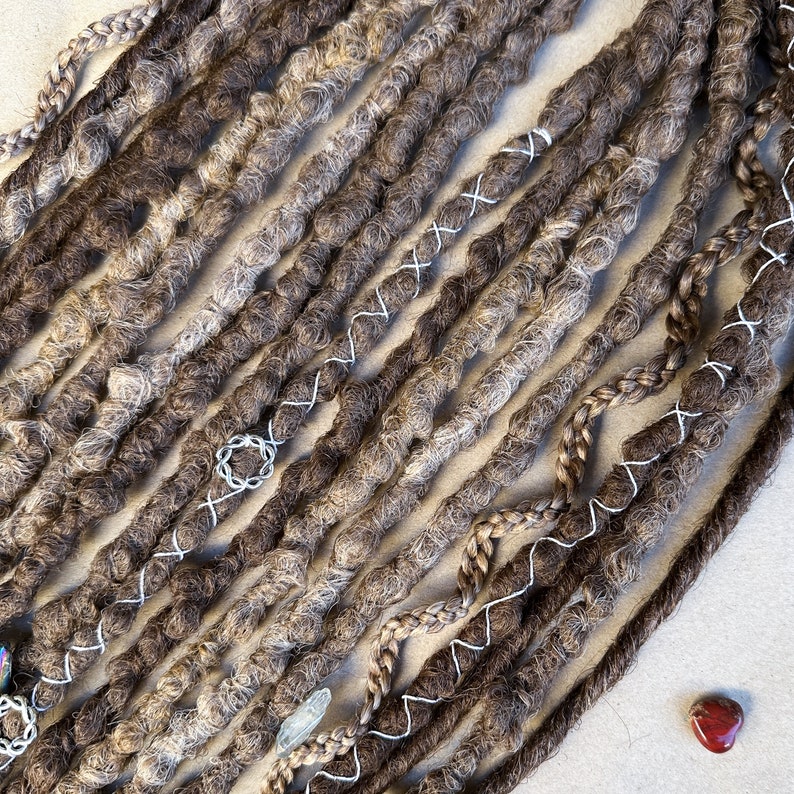 Ash Brown Synthetic Dreadlock Extensions, Double Ended Faux Locs - Etsy