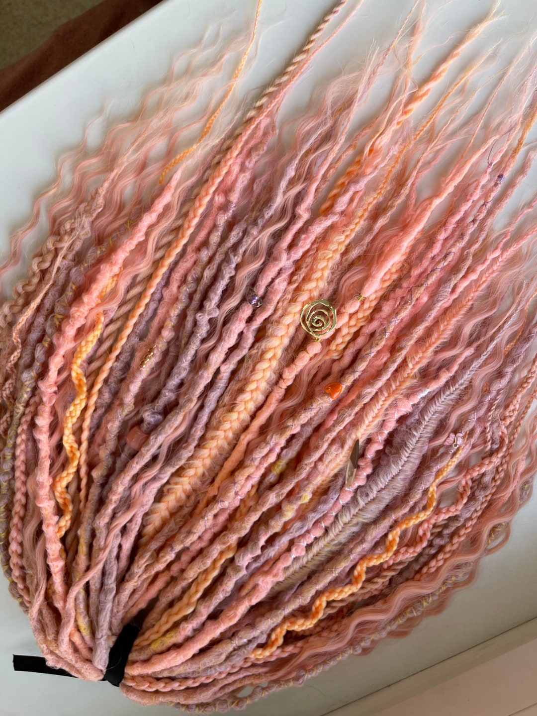 Double Ended Dreadlocks, Light Pink Dreads, Pink Extensions, Synthetic ...