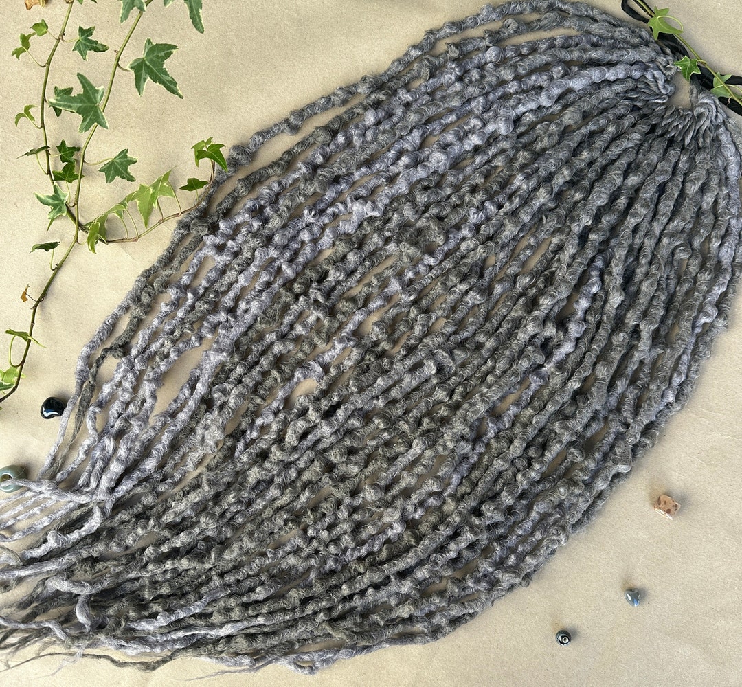 Grey Dreads, Double Ended Textured Dreadlocks, Viking Dreads, Silver ...