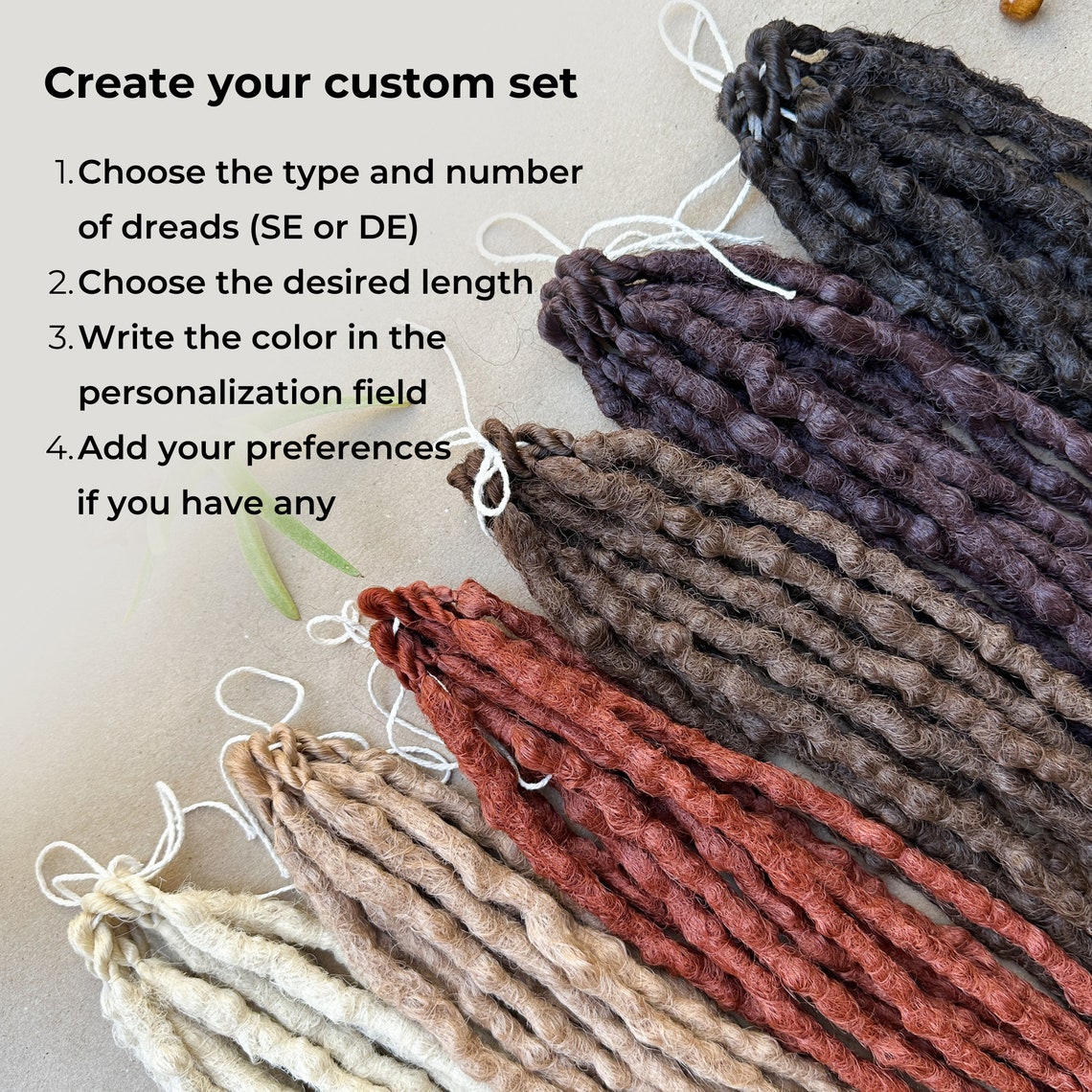 Extensões de dreadlocks personalizadas com uma ou duas pontas em cores ...