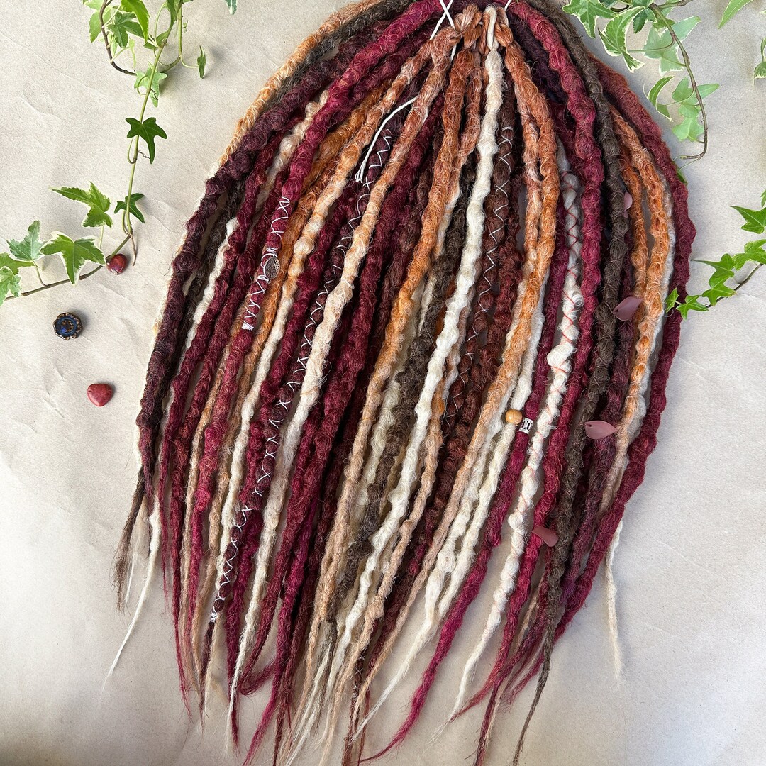 DE SE Crochet Synthetic Dreadlock Extensions, Red and Ginger Handmade ...