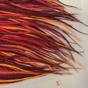 Cherry Red and Orange Braids Extensions, Fake Synthetic Braid in Plaits ...