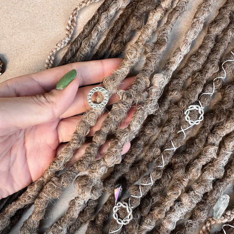 Ash Brown Synthetic Dreadlock Extensions DE SE, Double Ended Faux Locs ...