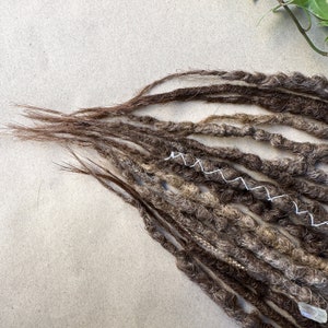 Ash Brown Synthetic Dreadlock Extensions DE SE, Double Ended Faux Locs ...