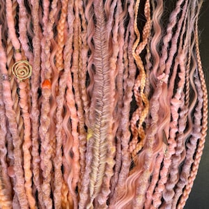 Double Ended Dreadlocks, Light Pink Dreads, Pink Extensions, Synthetic ...