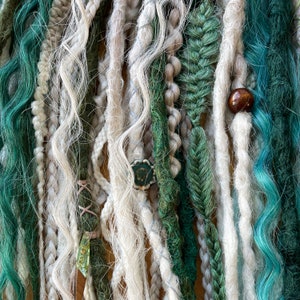 Green and White Blonde Dreadlock Extensions, Braid in Synthetic Dreads ...