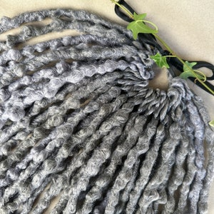 Ashy Dreadlock Extensions SE or DE, Textured Silver Single or Double ...