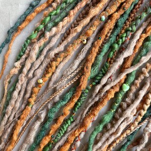 Ginger and Green Synthetic Dreads, Fairy Locks, Copper Orange ...