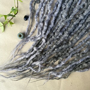 Ashy Dreadlock Extensions SE or DE, Textured Silver Single or Double ...