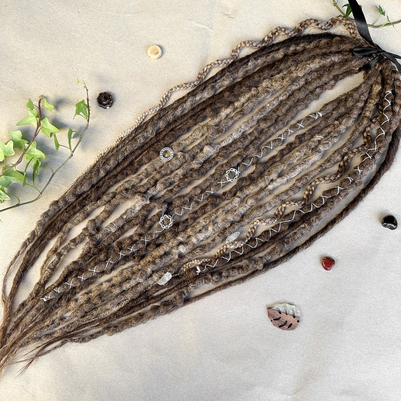 Ash Brown Synthetic Dreadlock Extensions, Double Ended Faux Locs - Etsy
