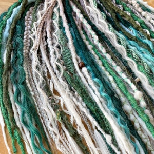 Green and White Blonde Dreadlock Extensions, Braid in Synthetic Dreads ...
