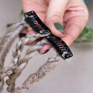 Set of 5 Clip-in Dreadlocks and Braids, White Blonde to Black Synthetic ...