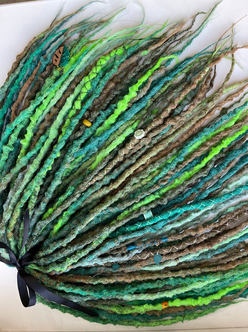 Green Dreadlocks Emerald Grass Brown Dreadlocks Forest - Etsy