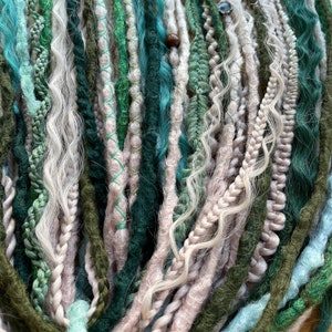 Green and White Blonde Dreadlock Extensions, Braid in Synthetic Dreads ...