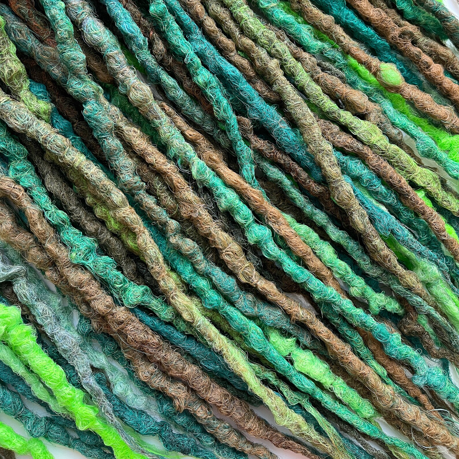 Emerald Green Crochet Synthetic Dreads, Forest Witch Cosplay Faux Locs ...