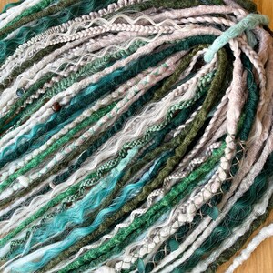 Green and White Blonde Dreadlock Extensions, Braid in Synthetic Dreads ...