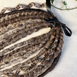 Ash Brown Synthetic Dreadlock Extensions DE SE, Double Ended Faux Locs ...