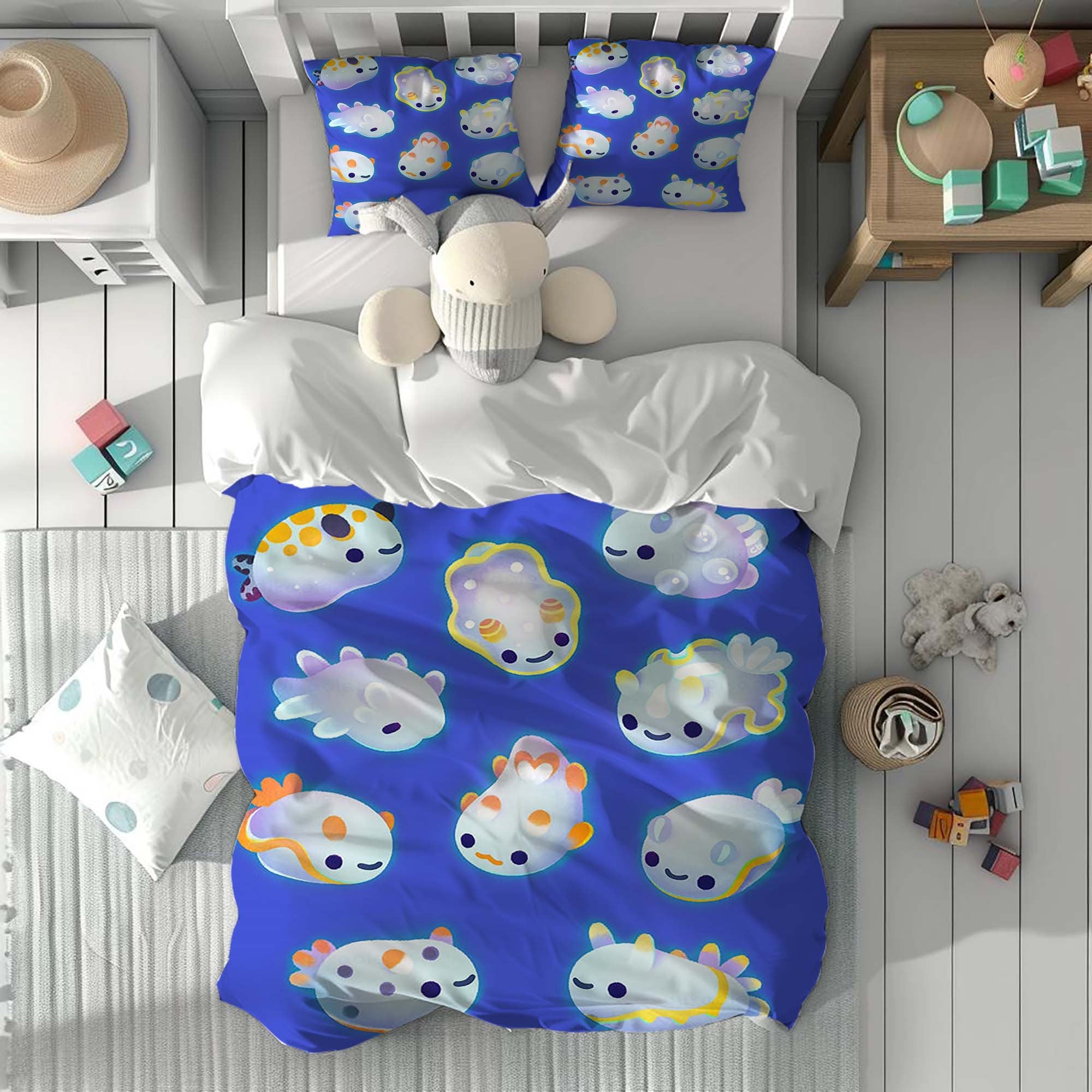 Personalized Name Axolotls Duvet Cover Set Children Room Quilt Cover ...