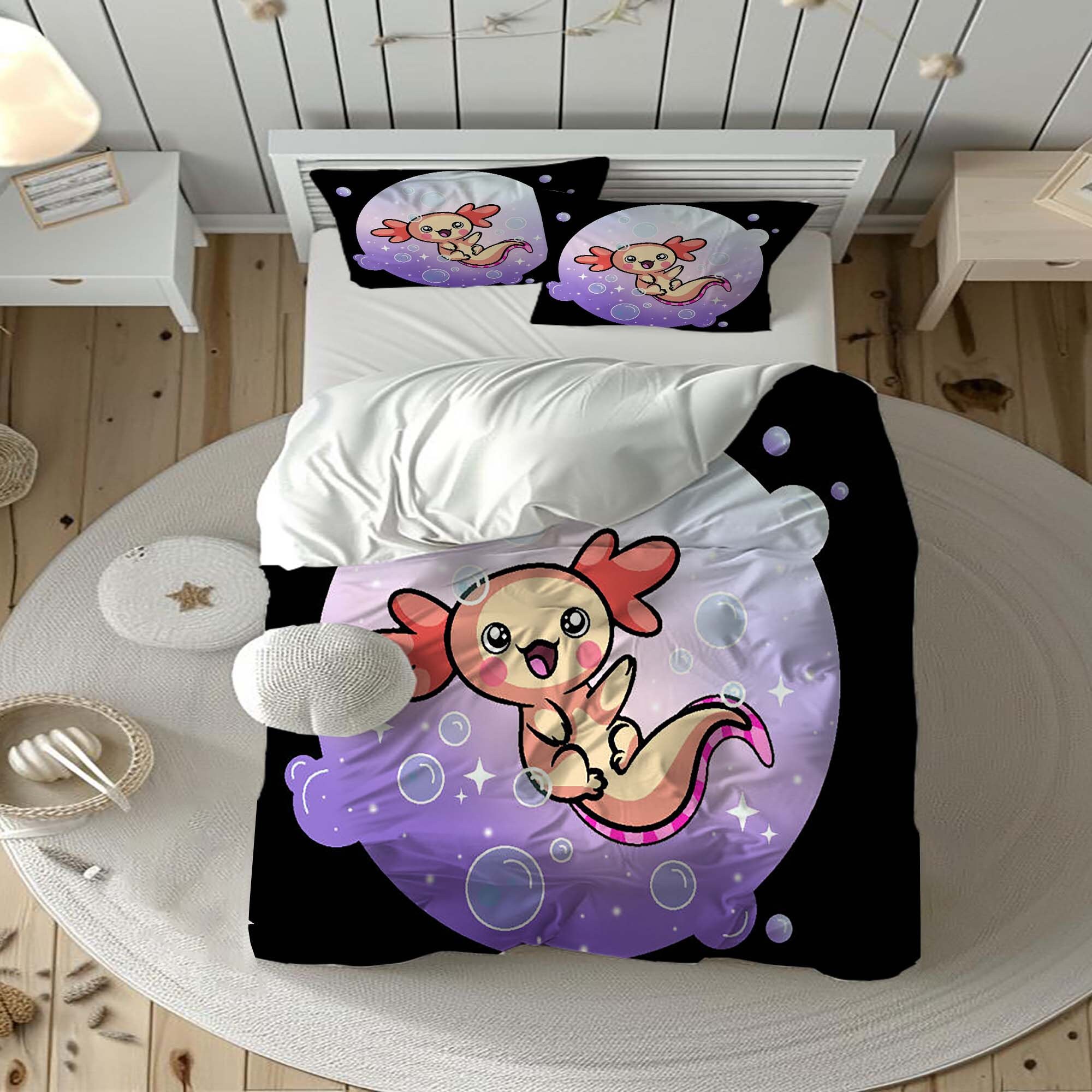 Personalized Name Axolotls Duvet Cover Set Children Room Quilt Cover ...