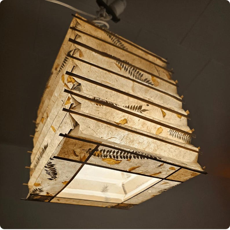 Handmade Nepali Kagaj AKA Lokta Paper Lampshade ecofriendly Paper Lamp ...