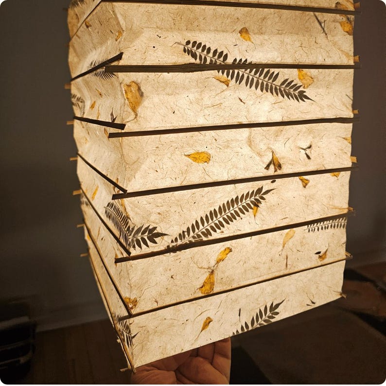 Handmade Nepali Kagaj AKA Lokta Paper Lampshade ecofriendly Paper Lamp ...