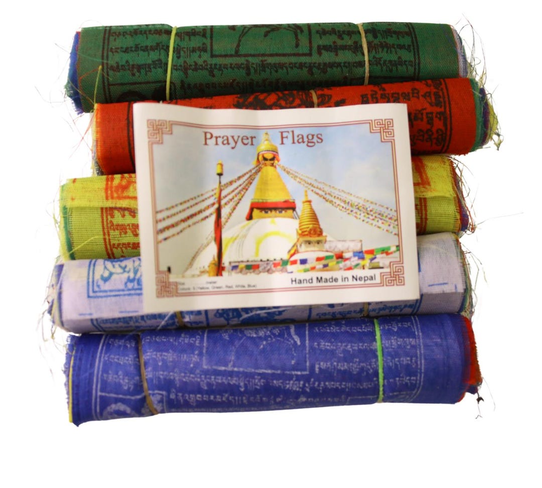Handmade Tibetan Prayer Flags - 5 Roll Prayer Flag - 50 Flags - Healing ...