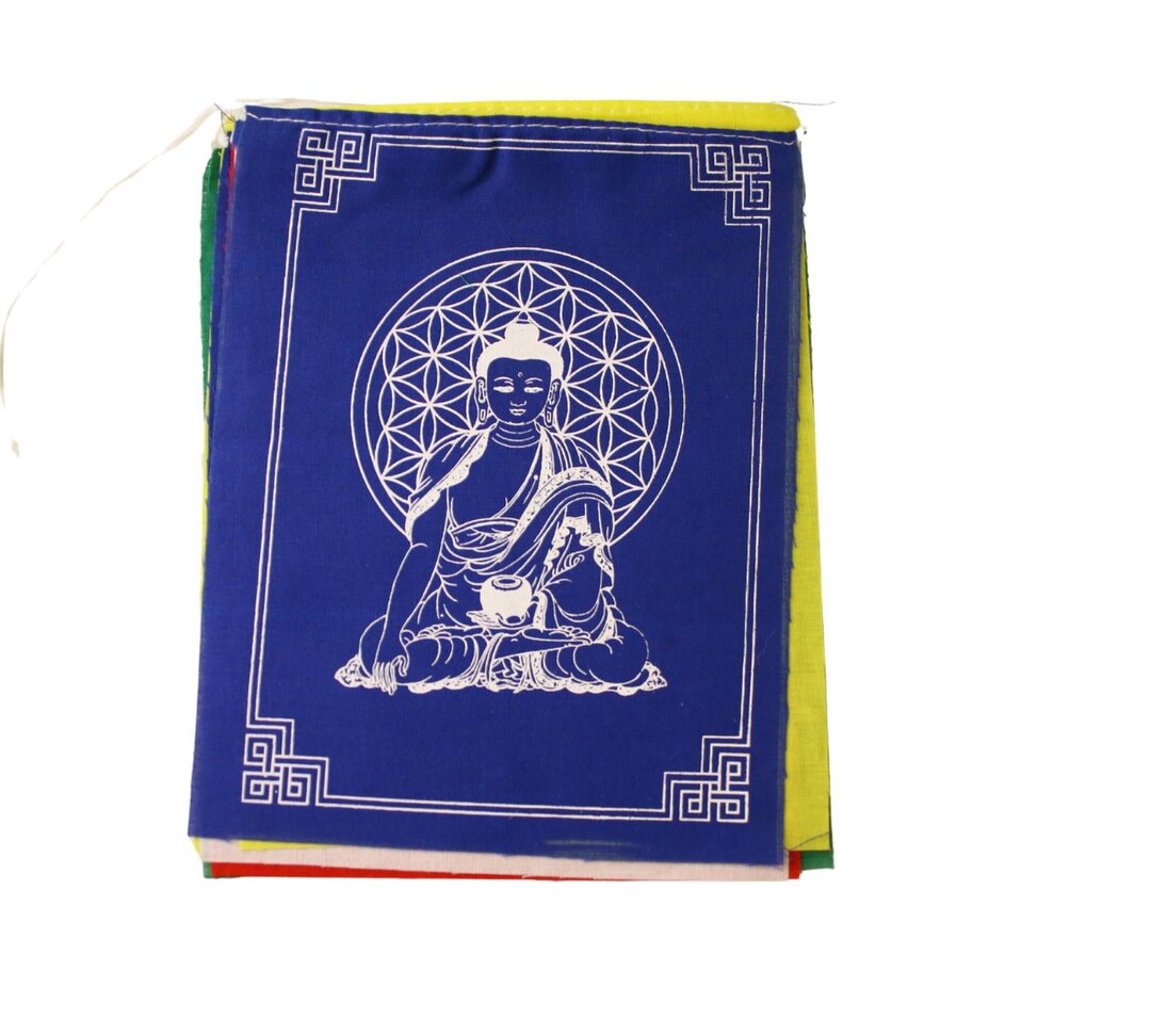 Handmade Tibetan Prayer Flags - Pancha Buddha Printed Prayer Flag - 8 ...