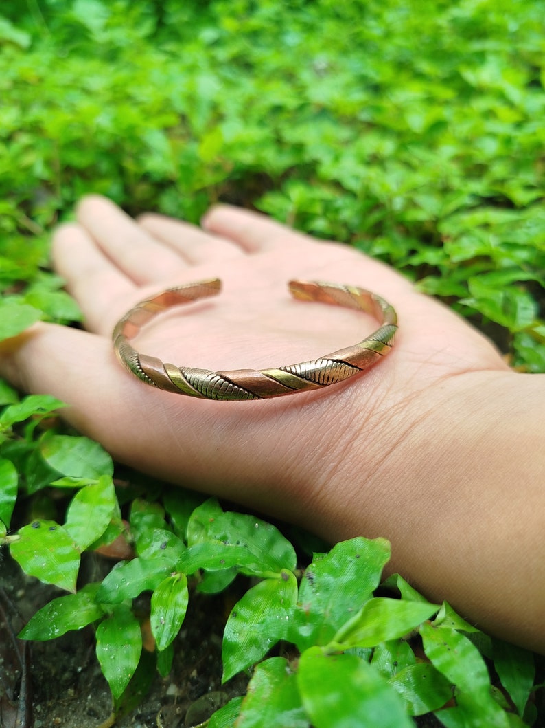 Brass and Copper Braided Bracelet - Handmade Copper Bracelet - Pure ...