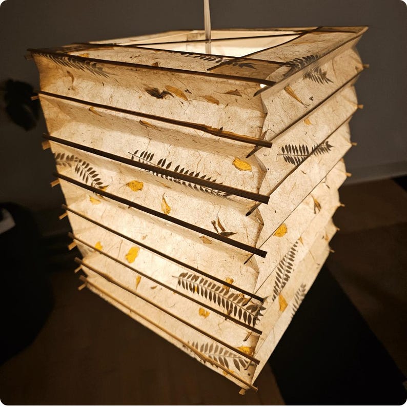 Handmade Nepali Kagaj AKA Lokta Paper Lampshade ecofriendly Paper Lamp ...