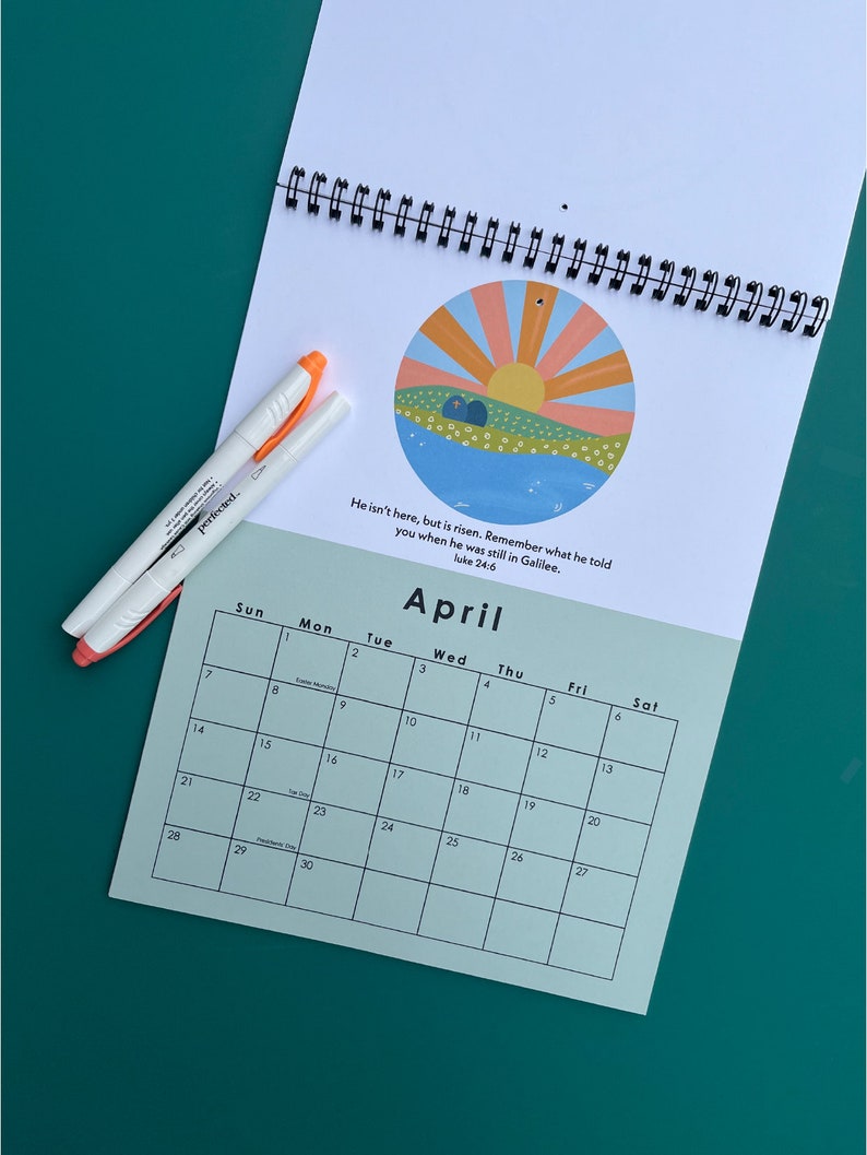 2025 Scripture Wall Calendar Illustrated Christian Calendar Bible Verse ...