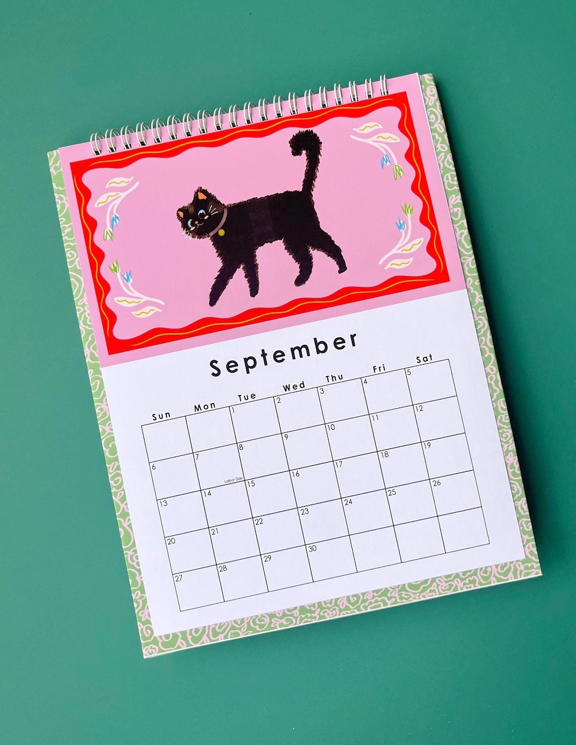 2026 Cats Calendar - Adorable Feline Illustrations in Hard Cover Stand ...