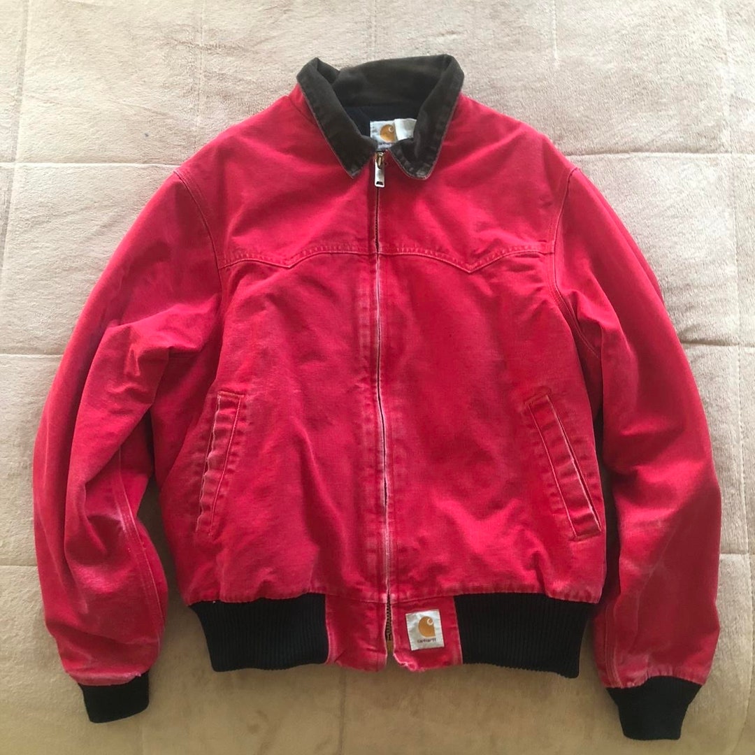 Rare Red Large Carhartt Jacket - Etsy