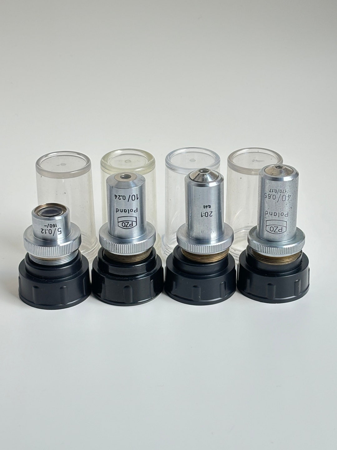 Set of Lenses for a Microscope, Objectives, Microscope, Lenses ...