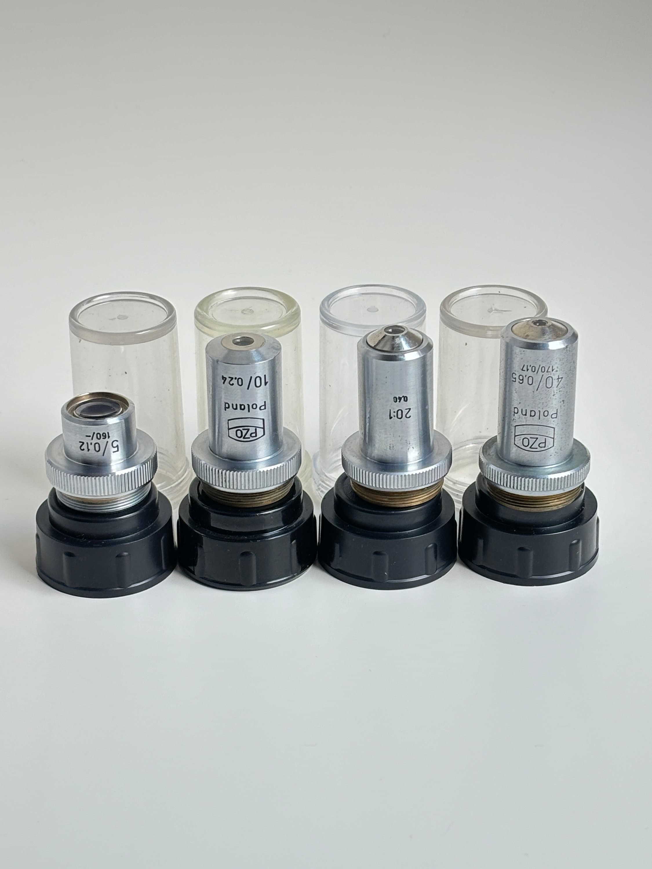 Set of Lenses for a Microscope, Objectives, Microscope, Lenses ...