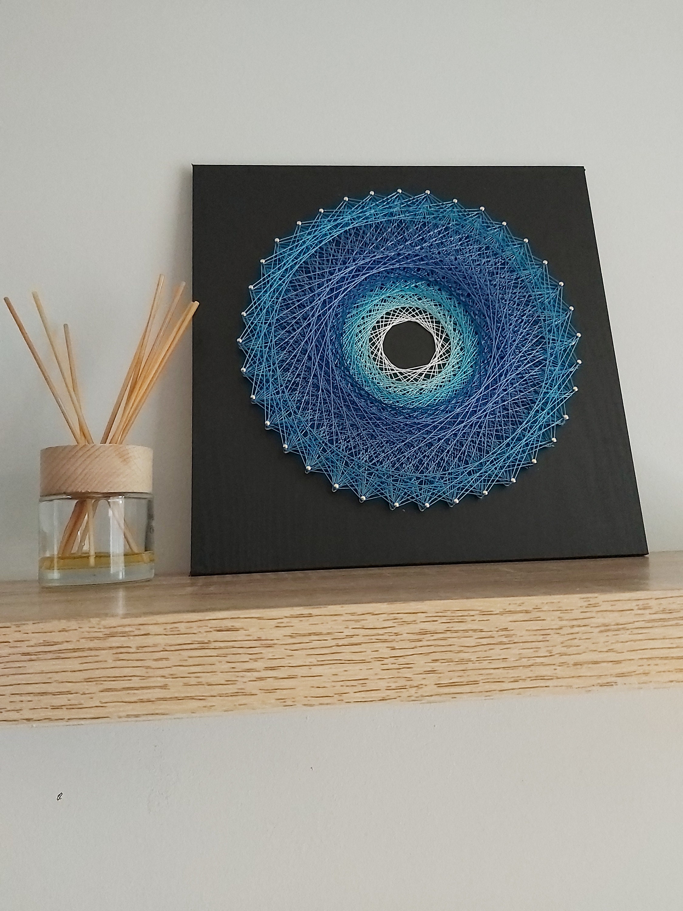 Blue Bird Nest 12"x12" 3D Abstract String Art Mandala Unique Art ...