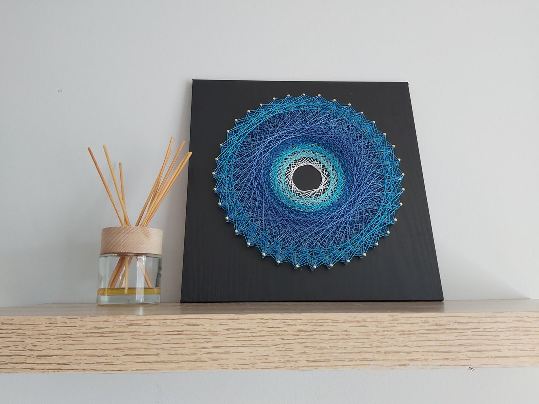 Blue Bird Nest 12"x12" 3D Abstract String Art Mandala Unique Art ...