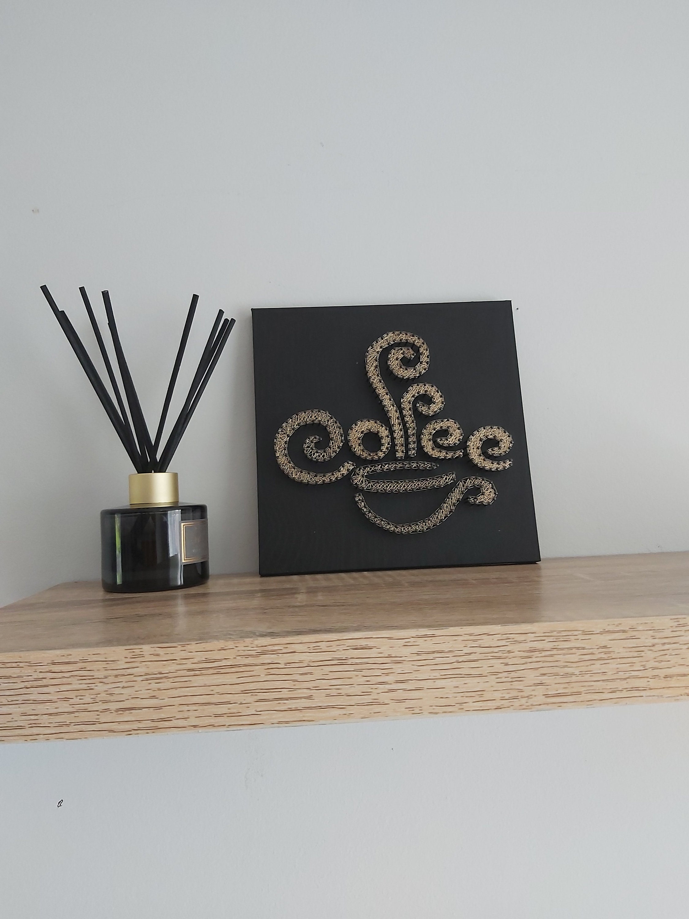 Handcrafted STRING ART Coffee Wall Hanging Unique Gift Coffee Lover's ...