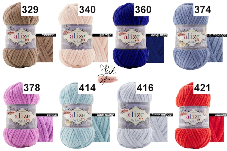 Alize Velluto Yarn, 100gr 68mt 223feet Plush Wool Velvet Yarn, Blanket ...