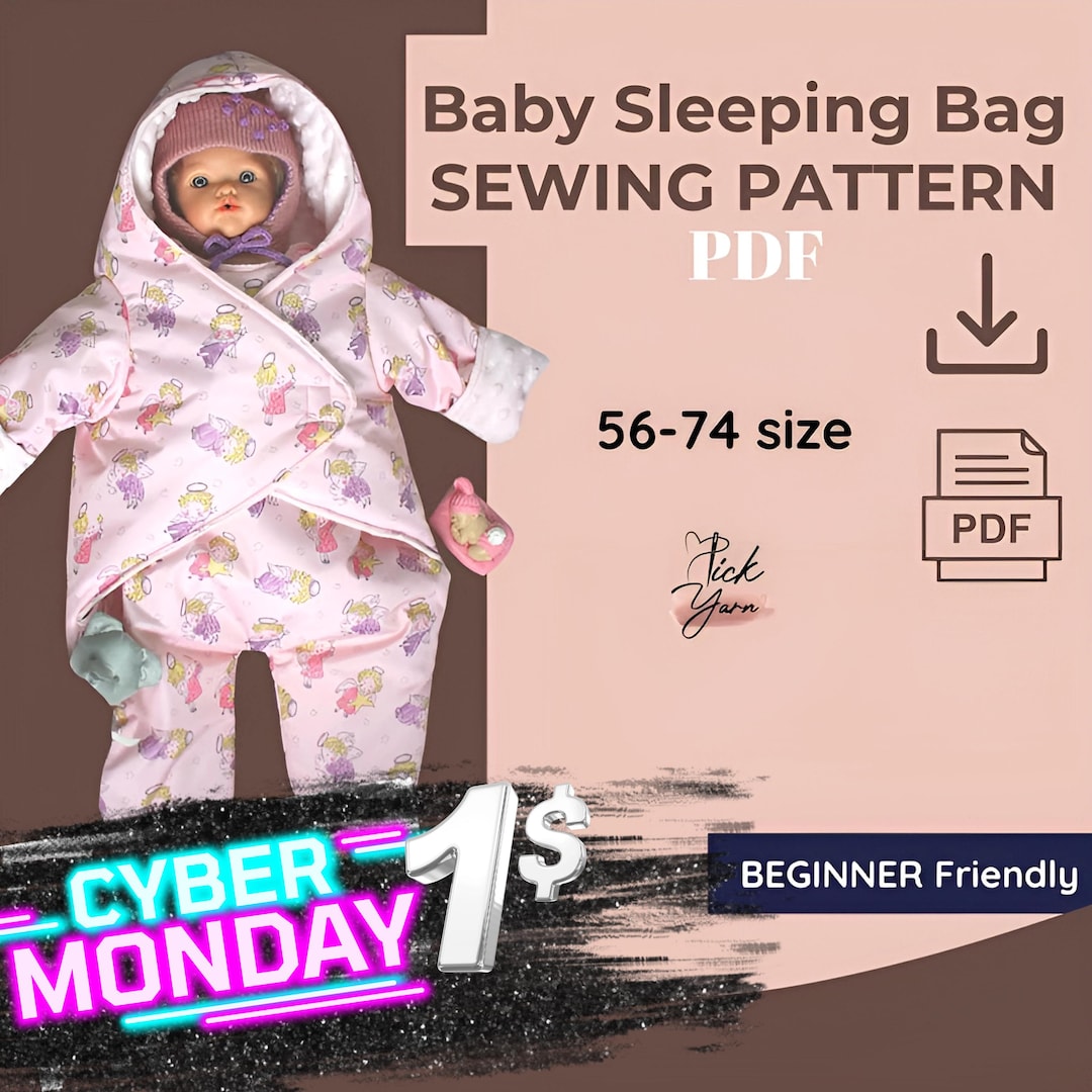 Baby Sleeping Bag Sewing Pattern PDF, Baby Sleep Sack Sewing Pattern ...