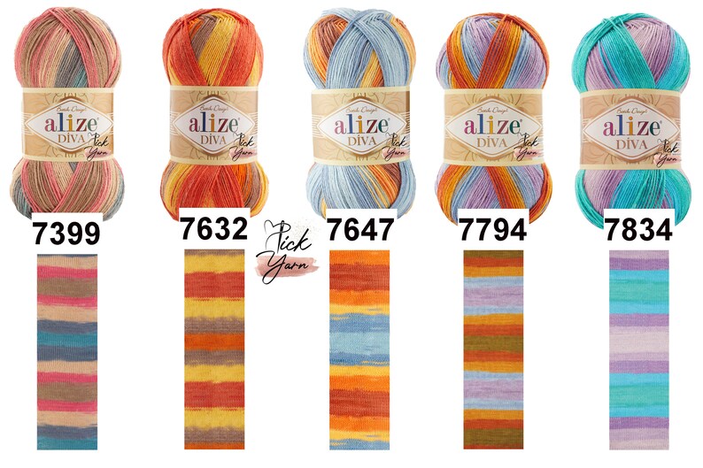 Alize Diva Batik Yarn Ale Batik Knitting Yarn Soft Crochet - Etsy