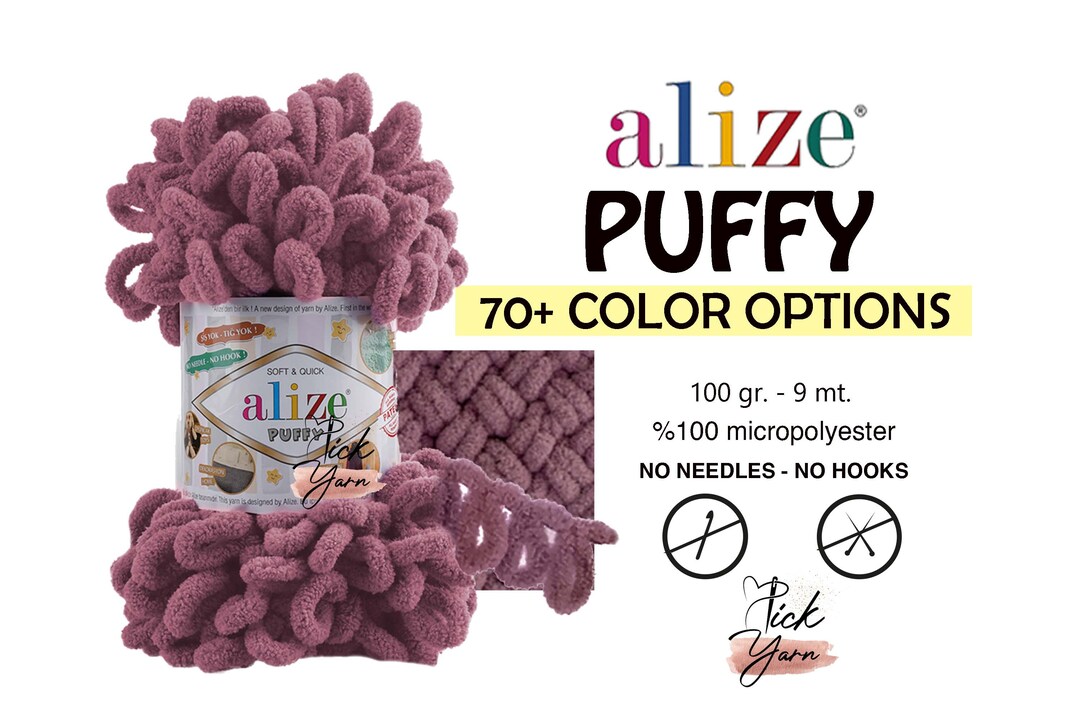 Alize Puffy Yarn, Bernat Baby Puffy Yarn, Alize Fluffy Bulky Finger ...